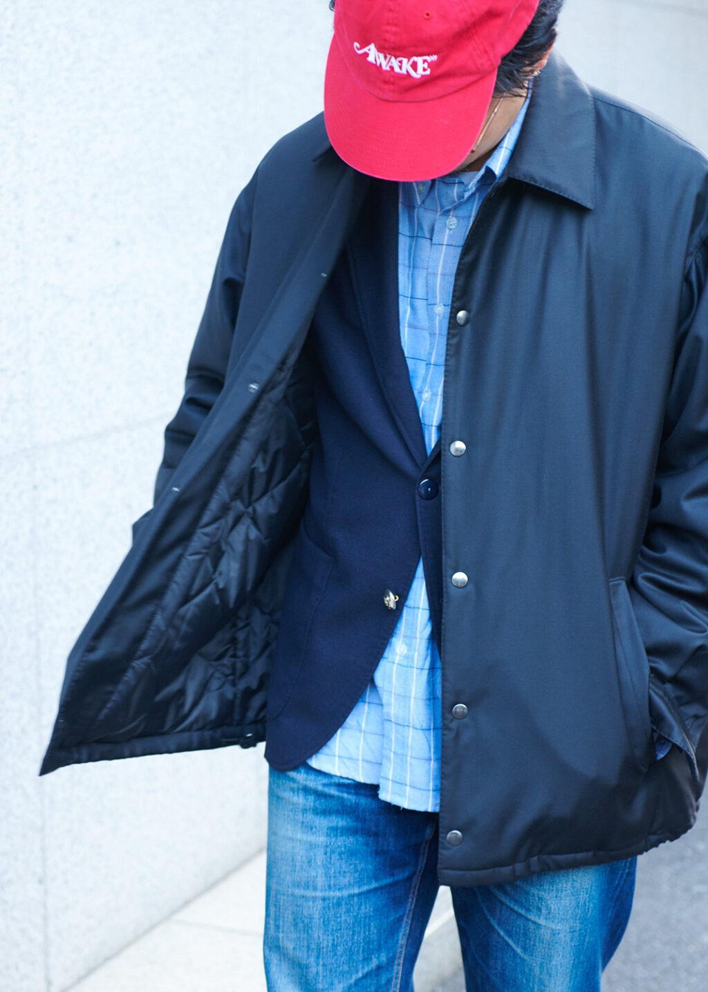 SOVEREIGN × ALIGNのテーラードコーチジャケット